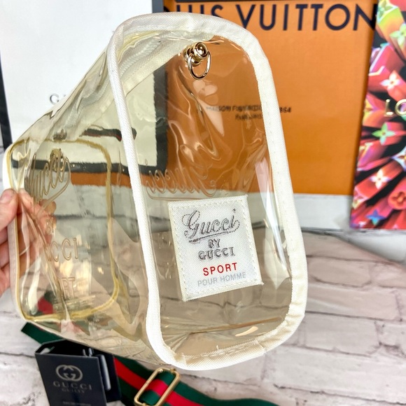 Gucci | Bags | Gucci Clear Stadium Beauty Parfums Crossbody Bag By ...